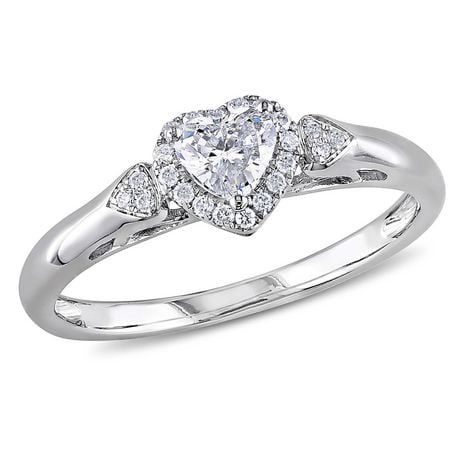 Click here for Miabella 2/5 Carat T. W. Diamond 14K White Gold He... prices
