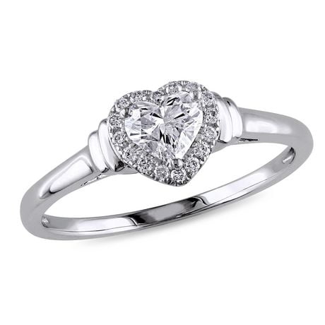 Click here for Miabella 1/2 Carat T. W. Diamond 14K White Gold Ha... prices