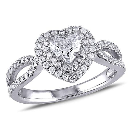 Click here for Miabella 1 Carat T. W. Diamond 14K White Gold Doub... prices