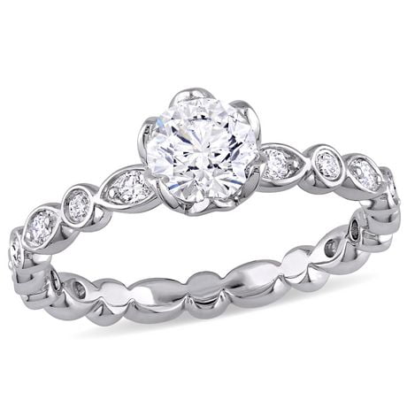 Click here for Miabella 1 Carat T. W. Diamond 14K White Gold Enga... prices