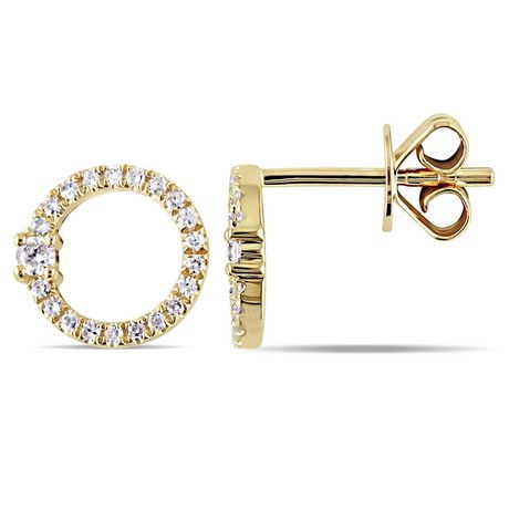 Click here for Miabella 1/6 Carat T. W Diamond 14K Yellow Gold Ci... prices