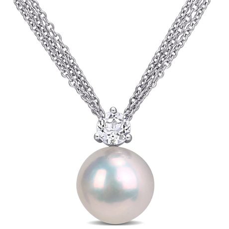 Click here for Miabella 3/5 Carat T. G.W White Topaz And 11-12Mm... prices