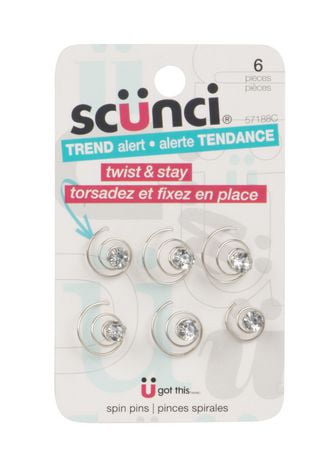 Click here for Scunci Rhinestone Spin Pins Silver prices