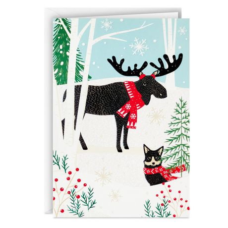 Connections From Hallmark Boxed Christmas Cards (Festive Moose and Fox ...