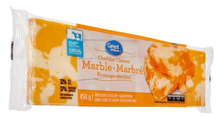 Buy Great Value Marble Cheddar Cheese 450g Online | Walmart Canada
