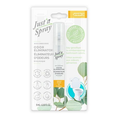 Just'a Spray Toilet Odor Eliminator, Island Fresh, 9 ml, Pre-Poop Spray ...