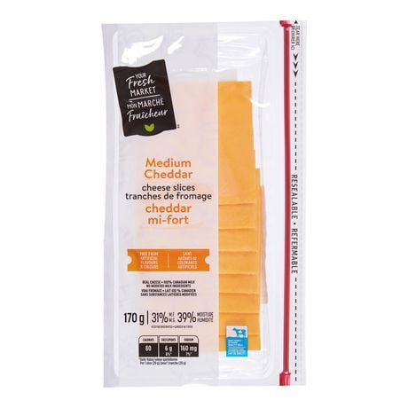 Your Fresh Market Medium Cheddar Cheese, 170 g - Walmart.ca