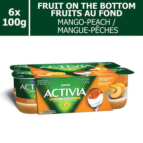 DANONE Activia® Fruit on The Bottom Strawberry-Raspberry Probiotic ...