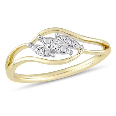 Miabella Diamond-Accent 10 K Yellow Gold Marquise Design Promise Ring ...
