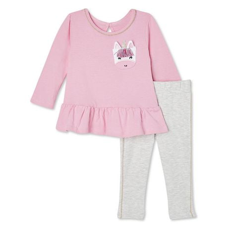 Click here for George Baby Girls Peplum Tee 2-Piece Set Pink 12-1... prices
