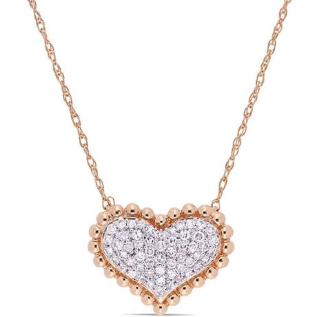 Click here for Miabella 1/4 Carat T. W. Diamond 10 K Rose Gold He... prices
