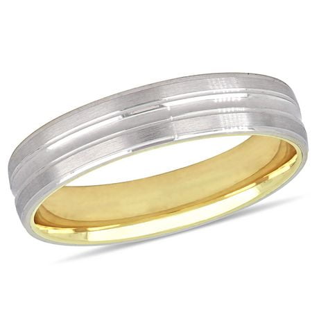 Click here for Asteria Mens 10 K Two-Tone Gold 5Mm Lightweight Te... prices