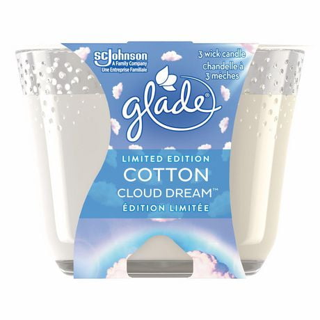 Glade® Scented Candle Air Freshener, Cotton Cloud Dream, 3-Wick Candle ...