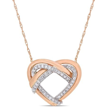 Click here for Miabella 1/5 Carat T. W. Diamond 10 K Rose Gold Tw... prices
