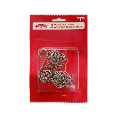 HOLIDAY TIME 20CT BASIC SILVER METAL HOOKS | Walmart Canada