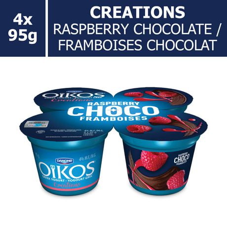 DANONE OIKOS Creations Raspberry Choco 4% M.F. Greek Yogurt - Walmart.ca