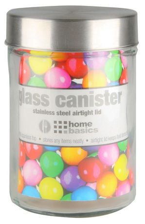 Click here for Home Basics Medium 40 Oz. Round Glass Canister Wit... prices