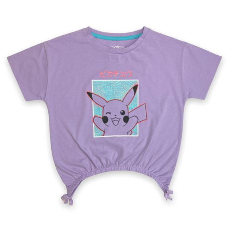 Pokemon Girls printed side cinched tee shirt. This girls trendy tee ...