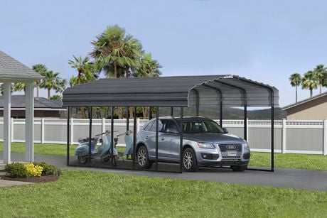 Arrow Carport 12 ft. x 24 ft. x 9 ft. Charcoal - Walmart.ca