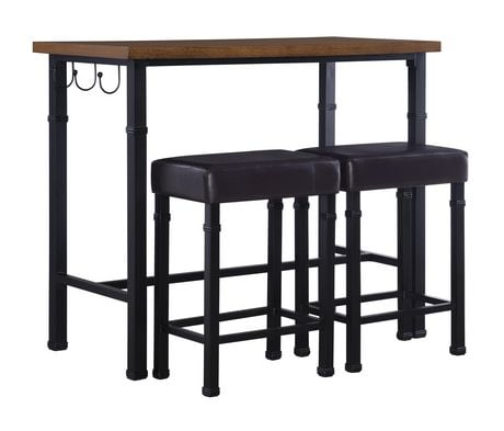 Click here for Linon Reed Three Piece Pub Set Black Metal # prices