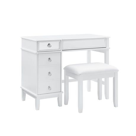 Click here for Linon Tasha White Vanity Set White # prices