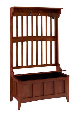 Click here for Linon Laurel Hall Tree With Storage Bench Walnut # prices