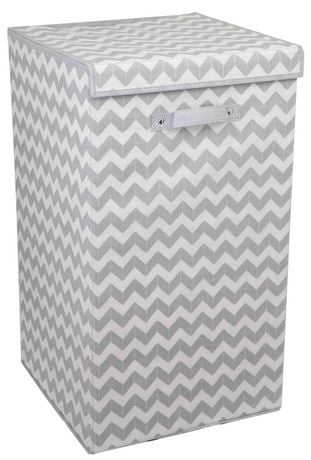 Click here for Home Basics Chevron Laundry Hamper Grey Grey Large prices