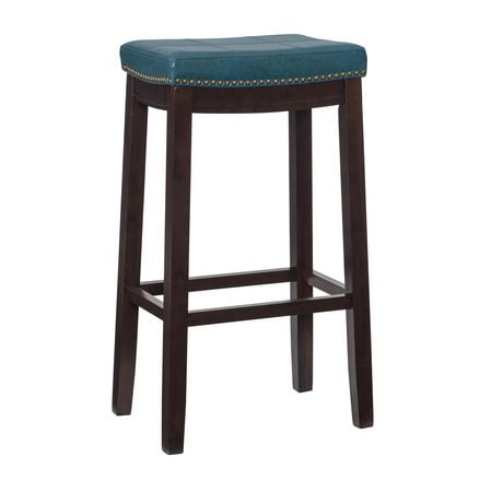 Click here for Linon Warren Blue Bar Stool Dark Brown # prices