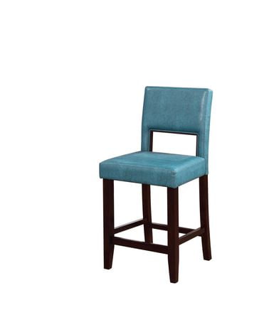 Click here for Linon Wallace Agean Blue Counter Stool Black Finis... prices