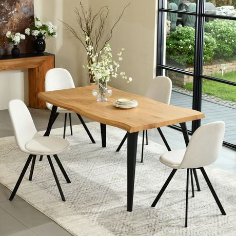 Homy Casa 5 Piece Dining Room Sets - 63 Inch Rectangle Dining Table 4 ...