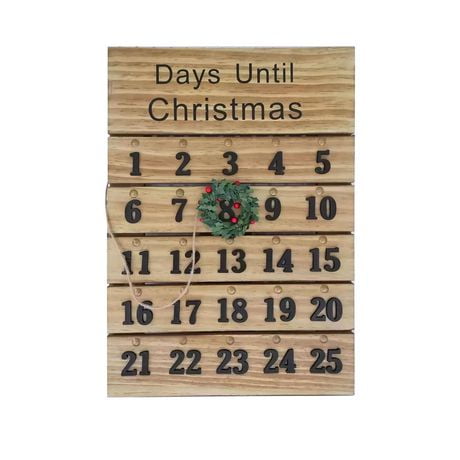 HOLIDAY TIME WOODEN CALENDAR DÉCOR | Walmart Canada