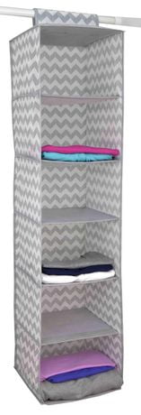 Click here for Home Basics Chevron 6 Shelf Closet Organizer Grey... prices