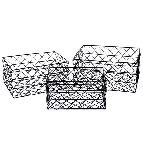 Click here for Truu Design  Sharp Wire Storage Basket Set  Black... prices