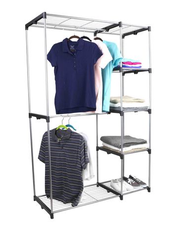 Click here for Home Basics Free Standing Closet Grey Large prices