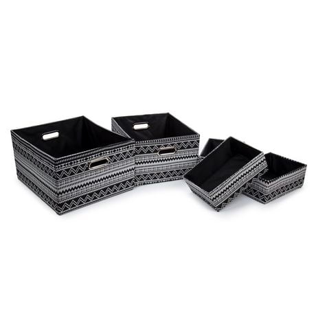 Click here for Truu Design Stylish Zig Zag Storage Basket Set Whi... prices