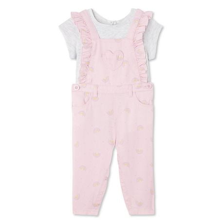 Click here for George Baby Girls Tee And Flutter Overall 2-Piece... prices