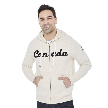 Click here for Canadiana Mens Melange Full-Zip Hoodie Natural M prices