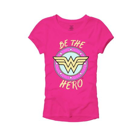 Click here for Girls Wonder Woman Be The Hero T-Shirt Pink M prices