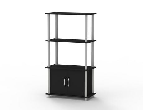 Click here for Home Basics 4 Tier Storage Shelf With Cabinet  Bla... prices