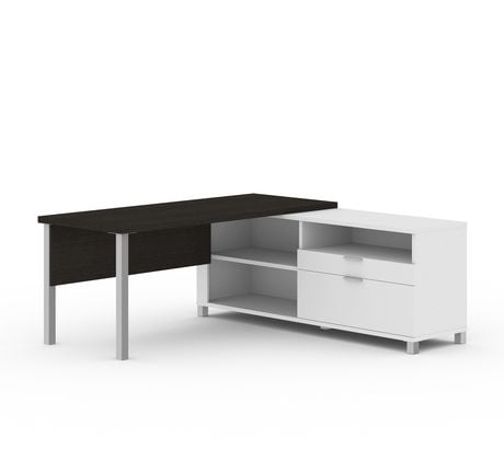 Click here for Bestar Pro-Linea 72W L-Shaped Desk Deep Grey & Whi... prices