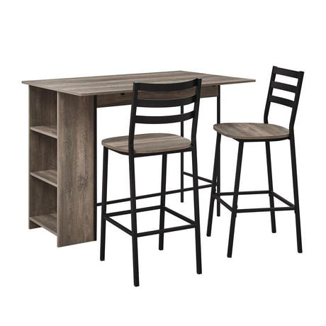 Click here for Manor Park 3-Piece Drop Leaf Counter Table Set - G... prices