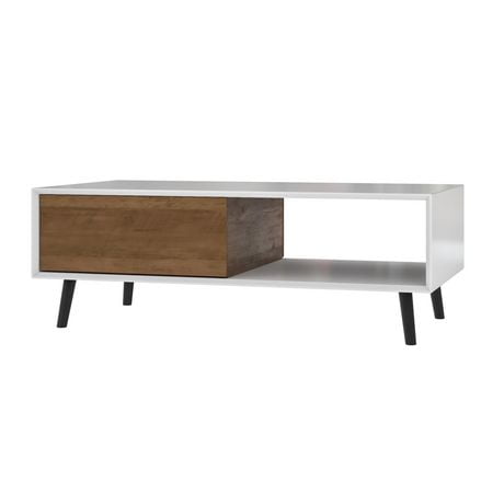 Click here for Bestar Alga 48W Coffee Table White & Walnut Brown... prices