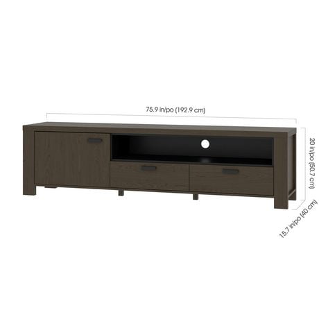 Bestar Perse 76W TV Stand smoky grey | Walmart Canada
