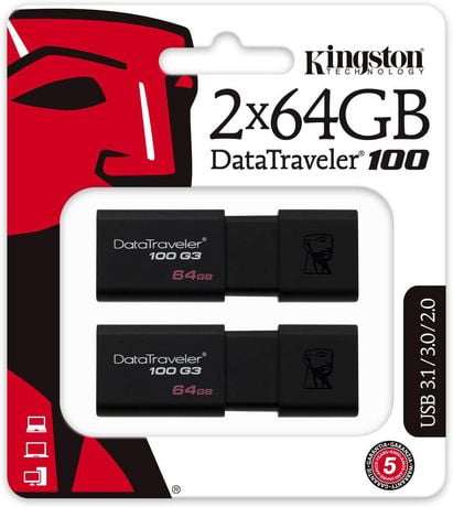 Click here for Kingston 64Gb Usb 3.0 Datatraveler 100 G3  2 Pack... prices