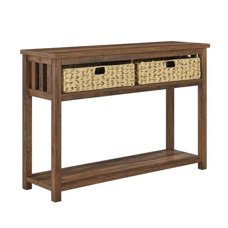 Click here for Manor Park Storage Entry Table With Baskets- Recla... prices
