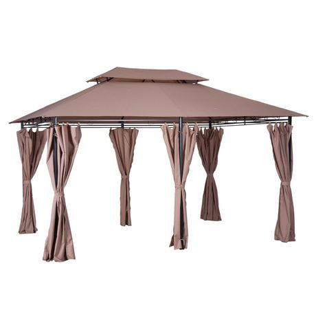 Click here for Outsunny 10X13 Gazebo Brown 10X13ft prices