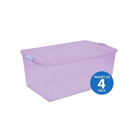 Click here for Sterilite 99.4 L Latch Box Lilac- 4 Pk Lilac prices
