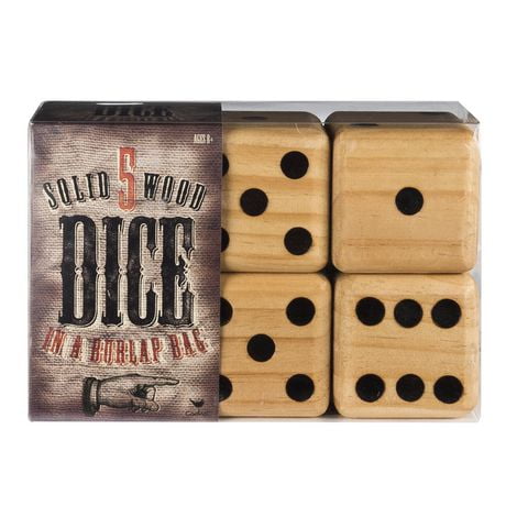Click here for Cardinal Games 5 Wood Dice In A Burlap Bag Multi prices
