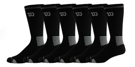 Click here for Wilson 6Pk Mens Crew Socks Black 10-13 prices