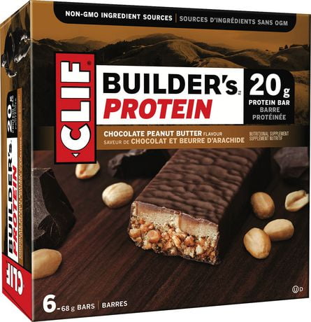 Clif Builder's Protein Bar, Chocolate Peanut Butter, 68g, Non-GMO Bar ...